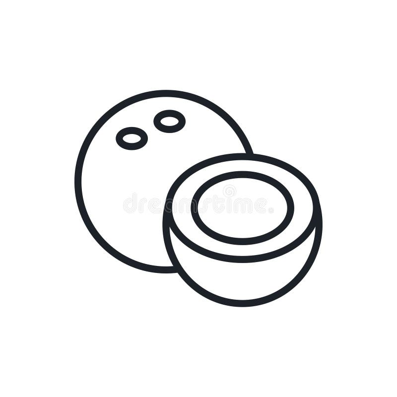 Isolated Coconut Cut Outline Stock Illustrations – 839 Isolated Coconut ...