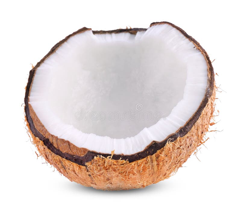 Coconut Isolated on White Background Stock Image - Image of isolated ...