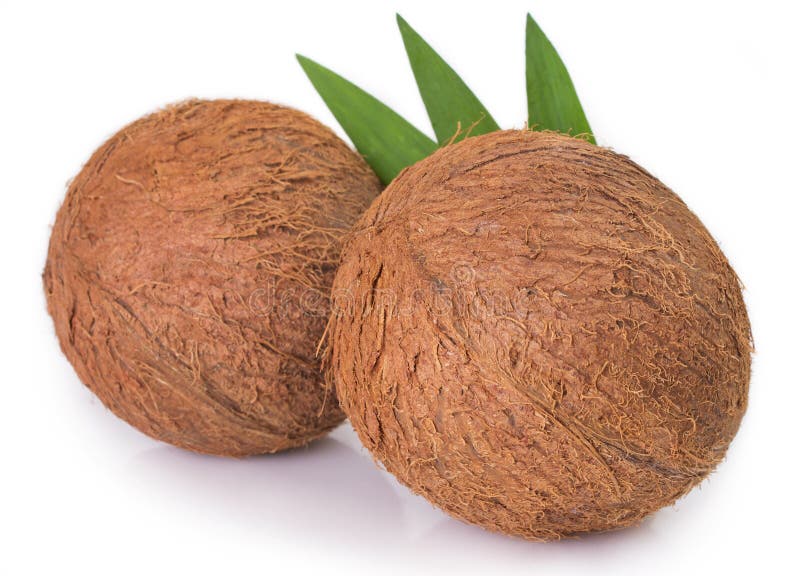 Coconut on White Background Stock Image - Image of healthy, fruit ...