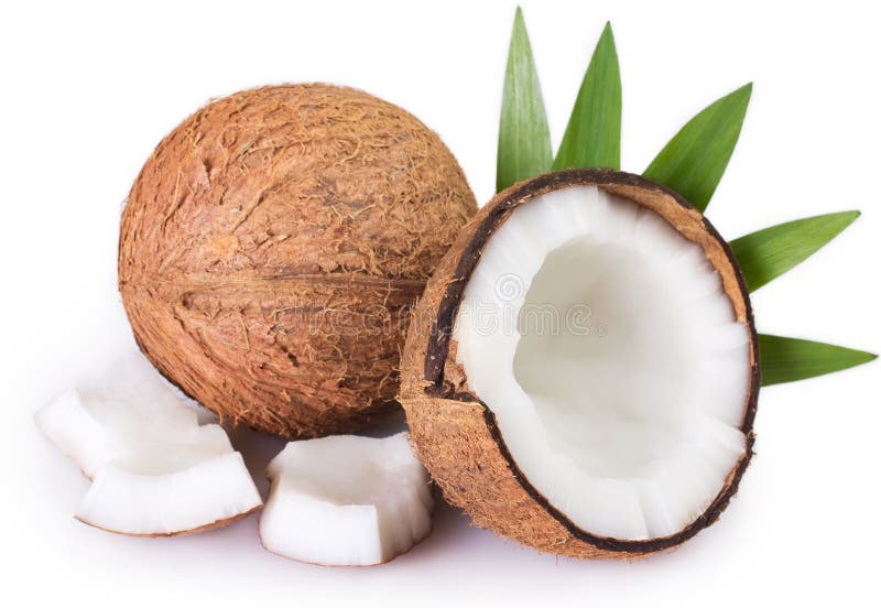 Coconut on White Background Stock Photo - Image of white, healthy ...