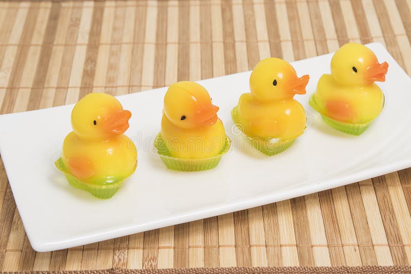 Coconut jelly yellow duck stock photo. Image of dessert - 55308720