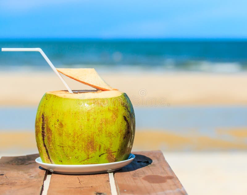 Coconut juice stock image. Image of ocean, beverage, shore - 57918753