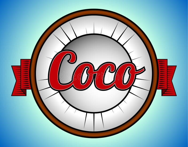 Coconut Oil Label with Type Design Over Hand Drawn Coconuts and Leaves ...