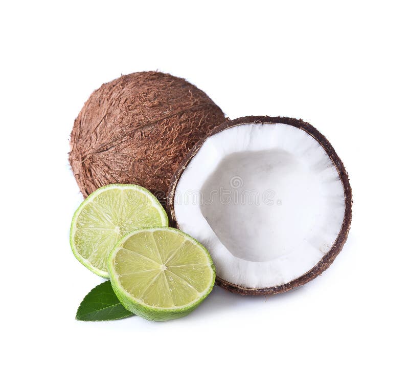 Coconut with lime stock photo. Image of healthy, exotic - 334094114