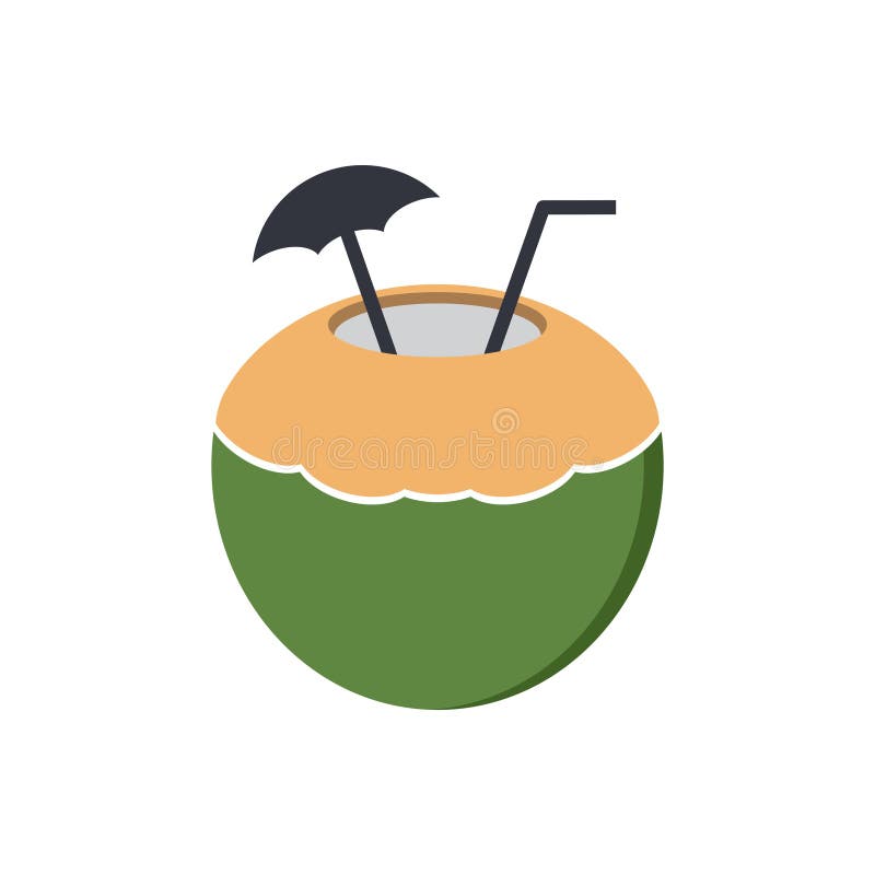 Coconut Logo Template Icon stock vector. Illustration of tropical ...
