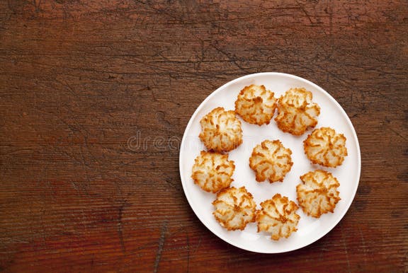 Coconut macaroon cookies stock photo. Image of snack - 19420104