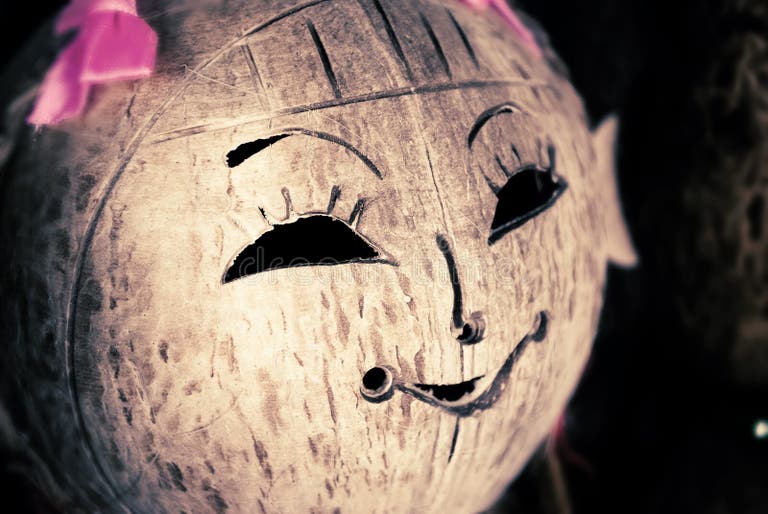 Coconut man. stock image. Image of wood, artwork, wooden - 21100579