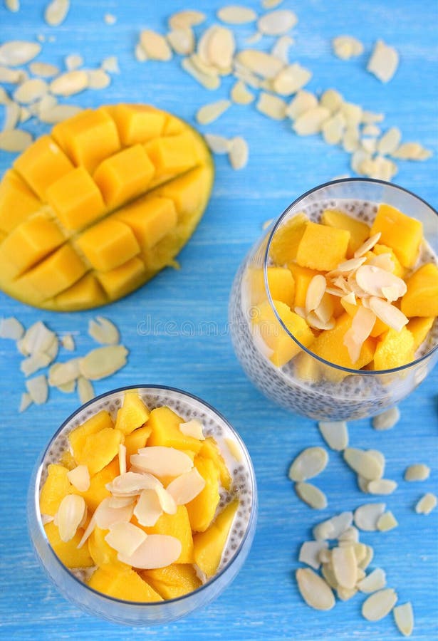 Coconut Mango Chia Seed Pudding Stock Image - Image of homemade ...