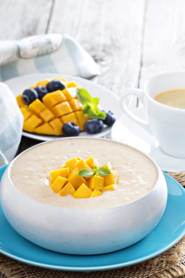 Coconut mango rice pudding stock photo. Image of asia - 48828558