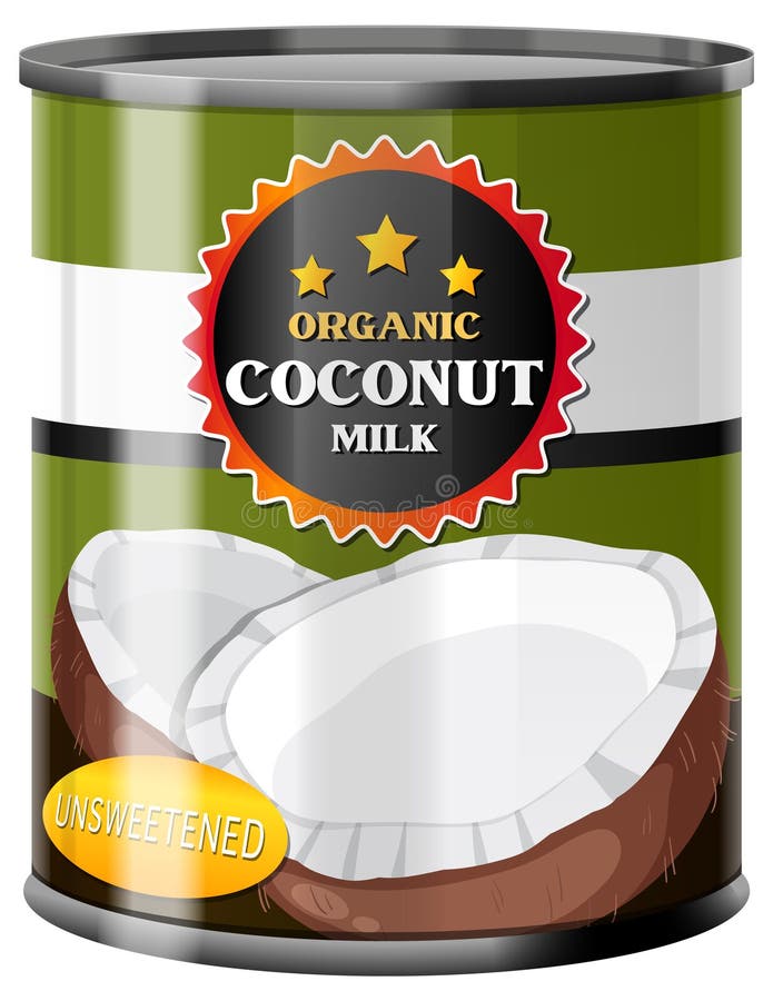 Coconut Milk in Food Can Vector Stock Vector - Illustration of food ...