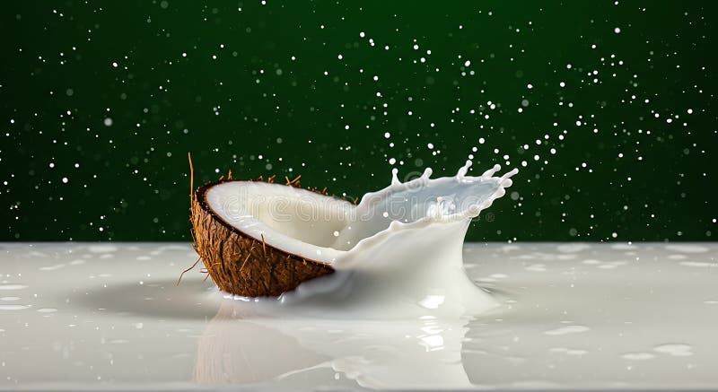Coconut Milk Splash: a Dramatic, Fresh Image Stock Photo - Image of ...