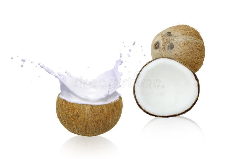 Coconut in Milk White Cream Splash, Stock Image - Image of foods ...