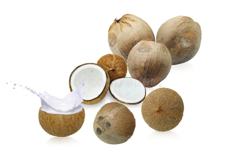 Coconut In Milk White Cream Splash, Stock Image - Image of bright ...