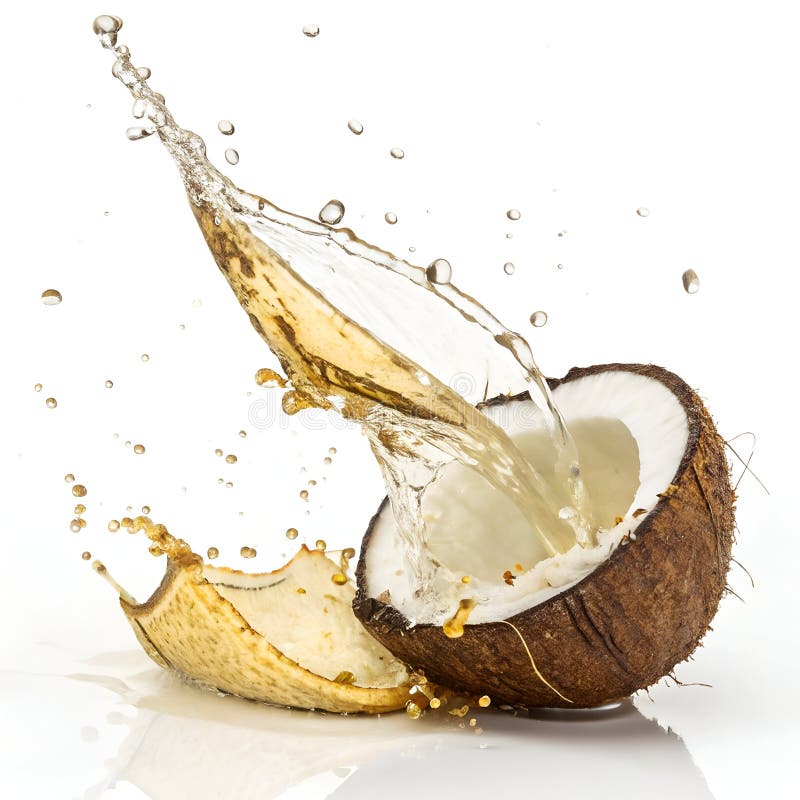 Coconut Oil Splash Isolated on White Background Stock Illustration ...