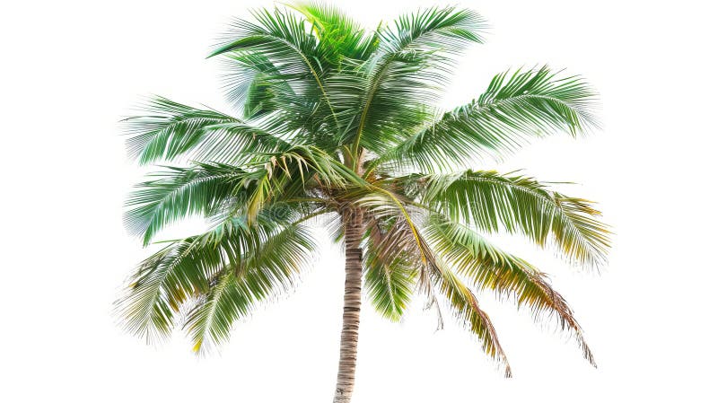 A Coconut Palm Tree Isolated on a White Background. Stock Photo - Image ... A Coconut Palm Tree Isolated on a White Background. Stock Photo - Image ...