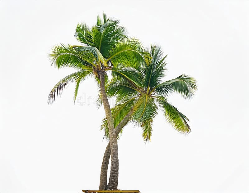 Coconut Palm Tree Isolated on White Background Stock Illustration ... Coconut Palm Tree Isolated on White Background Stock Illustration ...