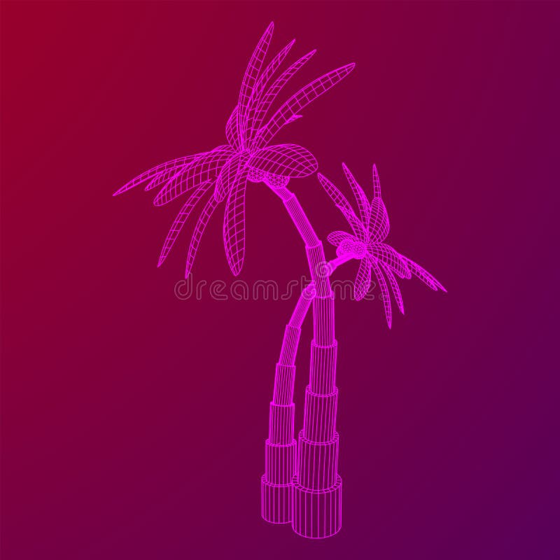Coconut Palm Tree with Leaves Stock Vector - Illustration of jungle ...