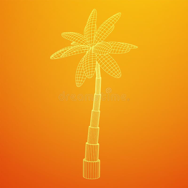 Coconut Palm Tree with Leaves Stock Vector - Illustration of mesh ...