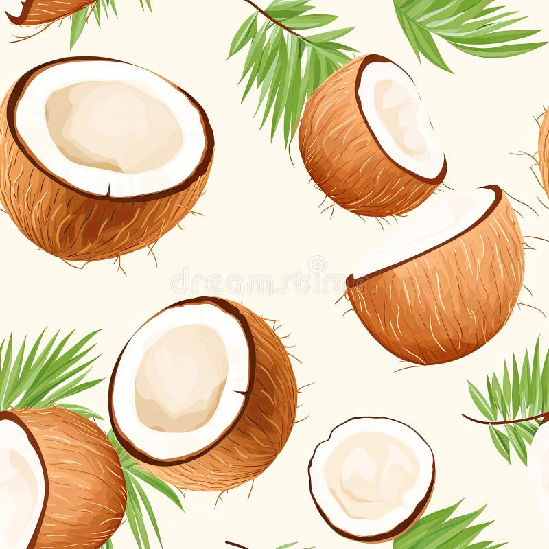 Coconut Pattern Banner Wallpaper Simple Background Stock Image - Image ...