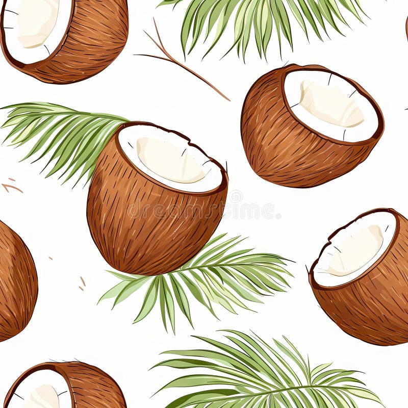 Coconut Pattern Banner Wallpaper Simple Background Stock Image - Image ...