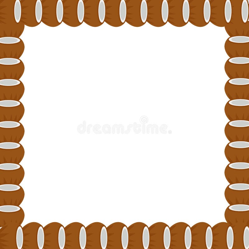 Coconut Photo Frame for Culinary Website Design Stock Vector ...
