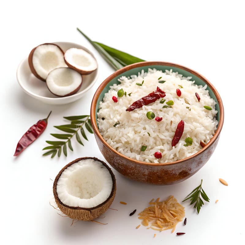 Coconut Rice â€ Flavorful South Indian Dish Stock Illustration ...