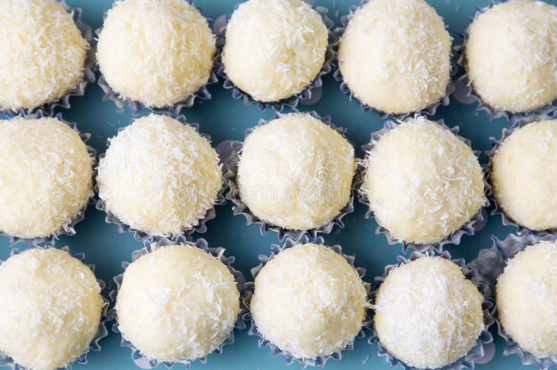 Coconut Round Homemade Cookie Balls Stock Photo - Image of ...