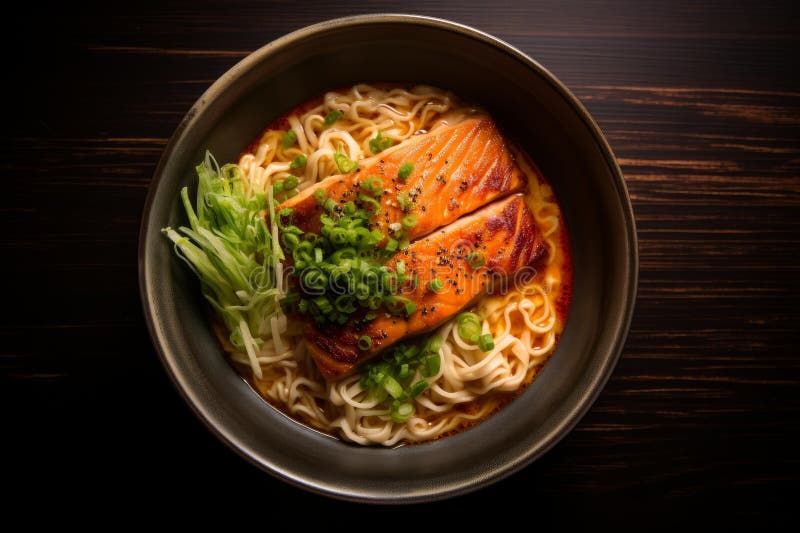 Coconut Salmon Ramen. Generate Ai Stock Photo - Image of food, pepper ...
