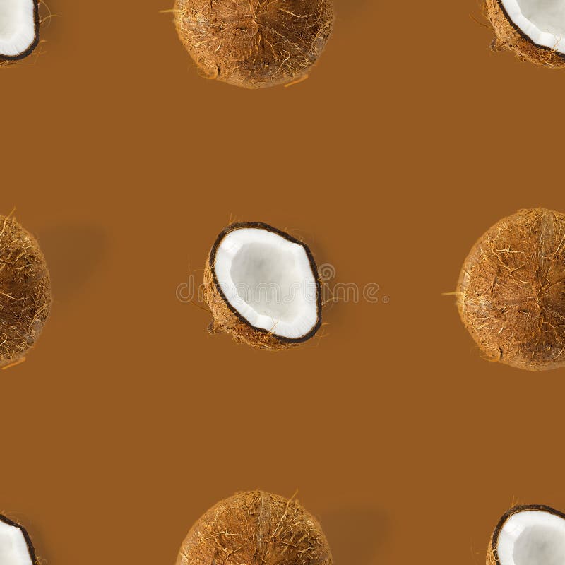 Coconut Seamless Pattern. Tropical Abstract Background with Isolated ...
