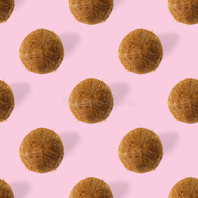 Coconut Seamless Pattern. Tropical Abstract Background with Isolated ...