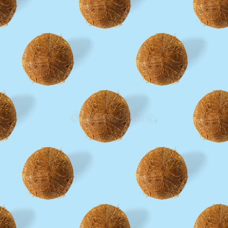 Coconut Seamless Pattern. Tropical Abstract Background with Isolated ...