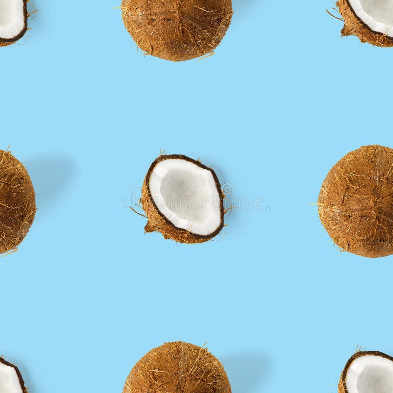 Coconut Seamless Pattern. Tropical Abstract Background with Isolated ...