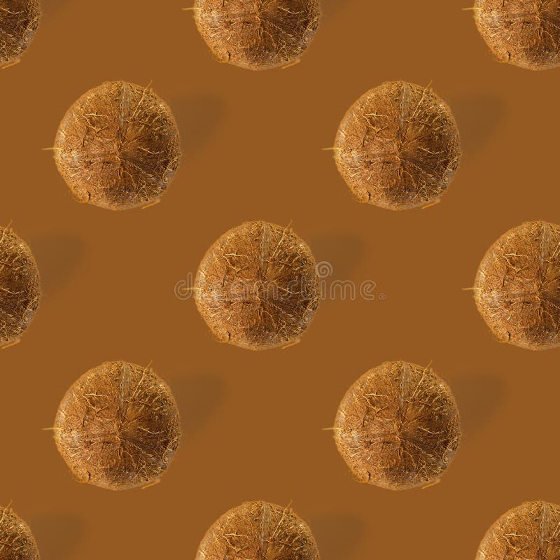 Coconut Seamless Pattern. Tropical Abstract Background with Isolated ...