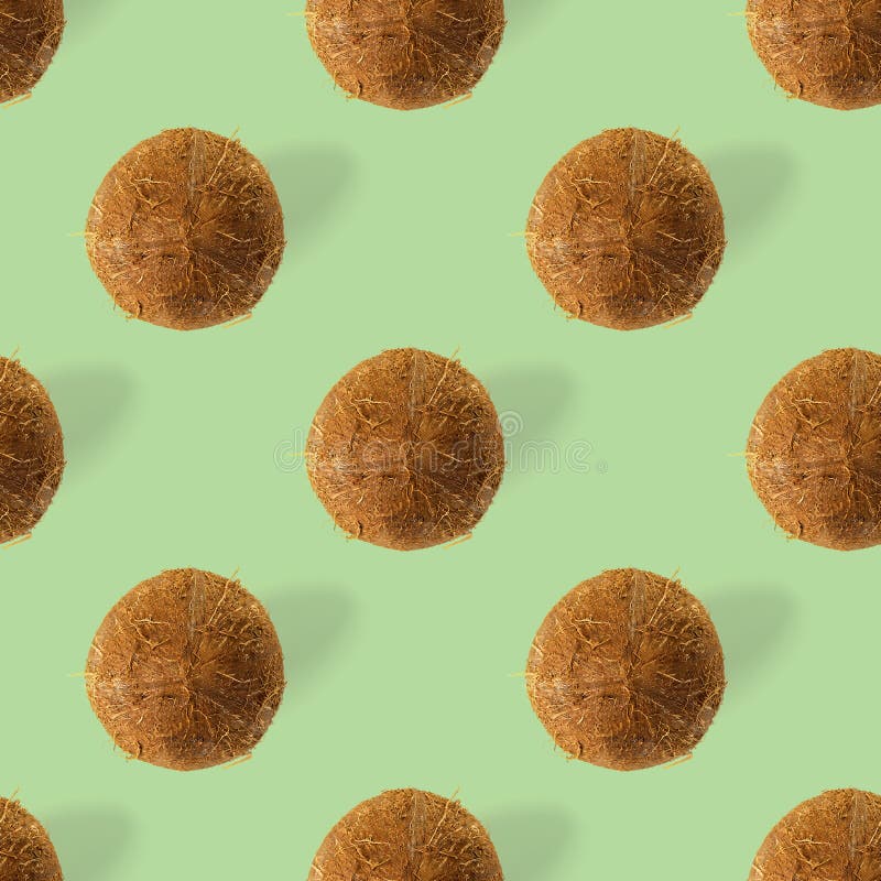 Coconut Seamless Pattern. Tropical Abstract Background with Isolated ...