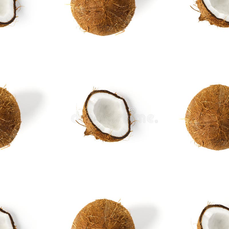 Coconut Seamless Pattern. Tropical Abstract Background with Isolated ...