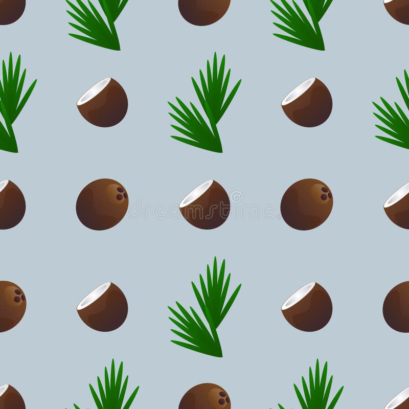 Coconut seamless pattern stock vector. Illustration of color - 139895288