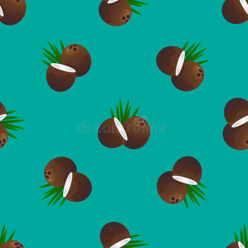 Coconut seamless pattern stock vector. Illustration of nutrition ...