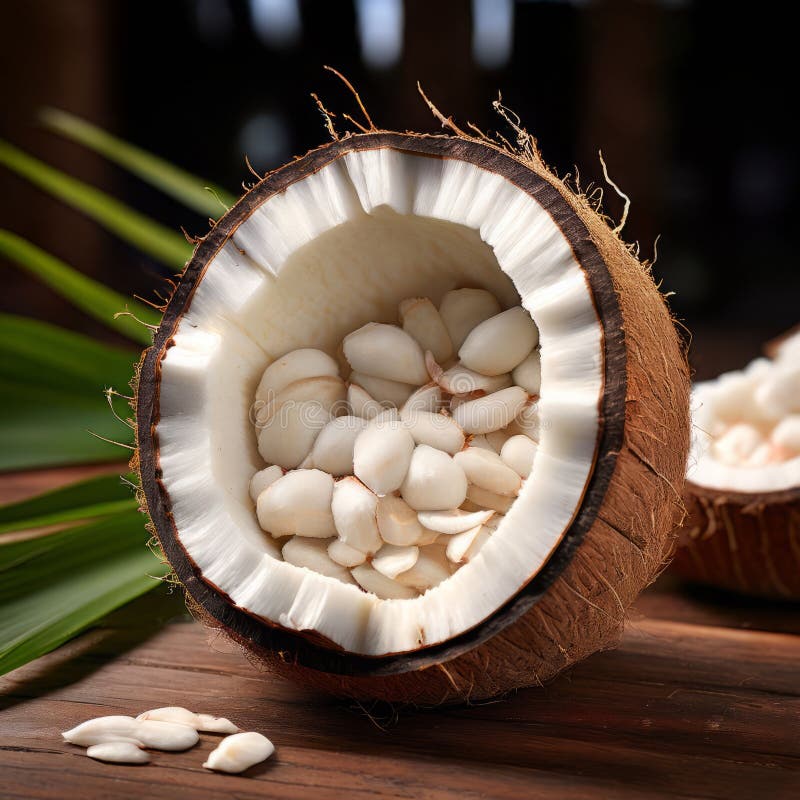 Coconut Seeds Large Round Seeds with a Hard Outer Shell and a W Stock ...
