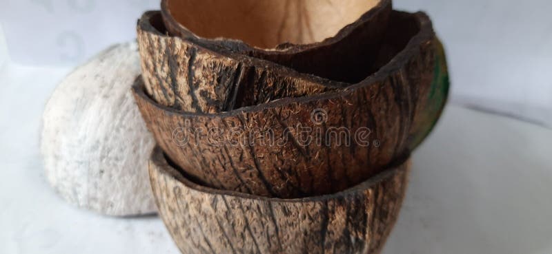 Coconut shell craft ideas stock photo. Image of coconut - 261692250
