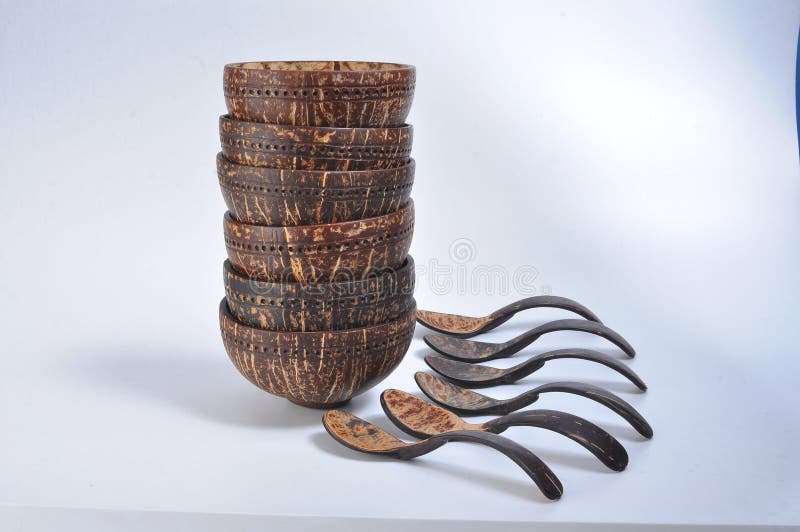 Coconut shell crafts stock photo. Image of natural, shell - 302103622