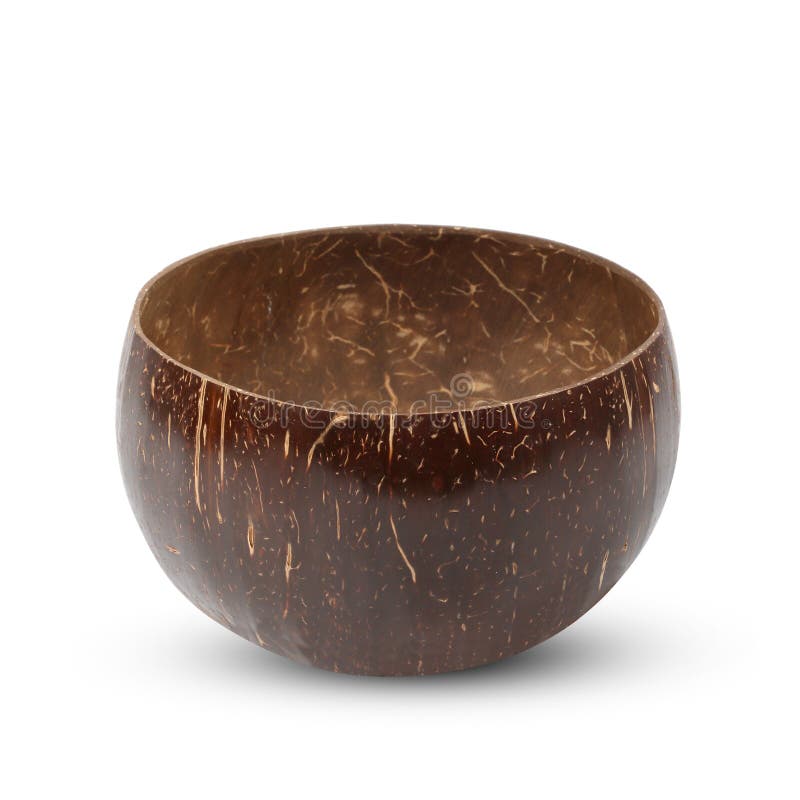 Coconut shell cup on white stock image. Image of healthcare - 61574063