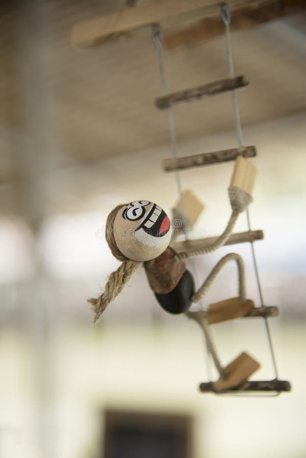 Coconut Shell Doll for Mobile Hanging Stock Image - Image of wood ...