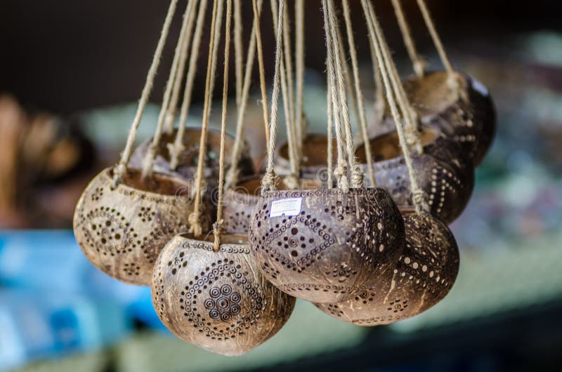 Coconut shell stock image. Image of handmade, carved - 32095625