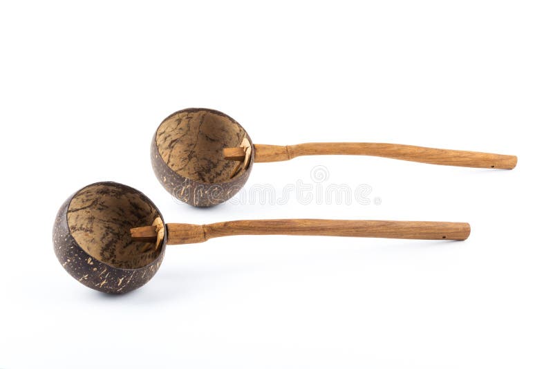 2 coconut shell ladle stock image. Image of cook, dipper - 62478671