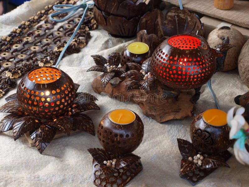 Coconut shell lamp stock image. Image of light, invent - 15765333