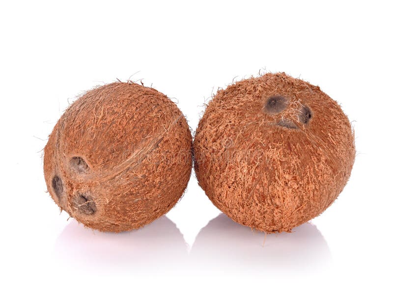 Coconut Shell on White Background Stock Photo - Image of drink, milk ...