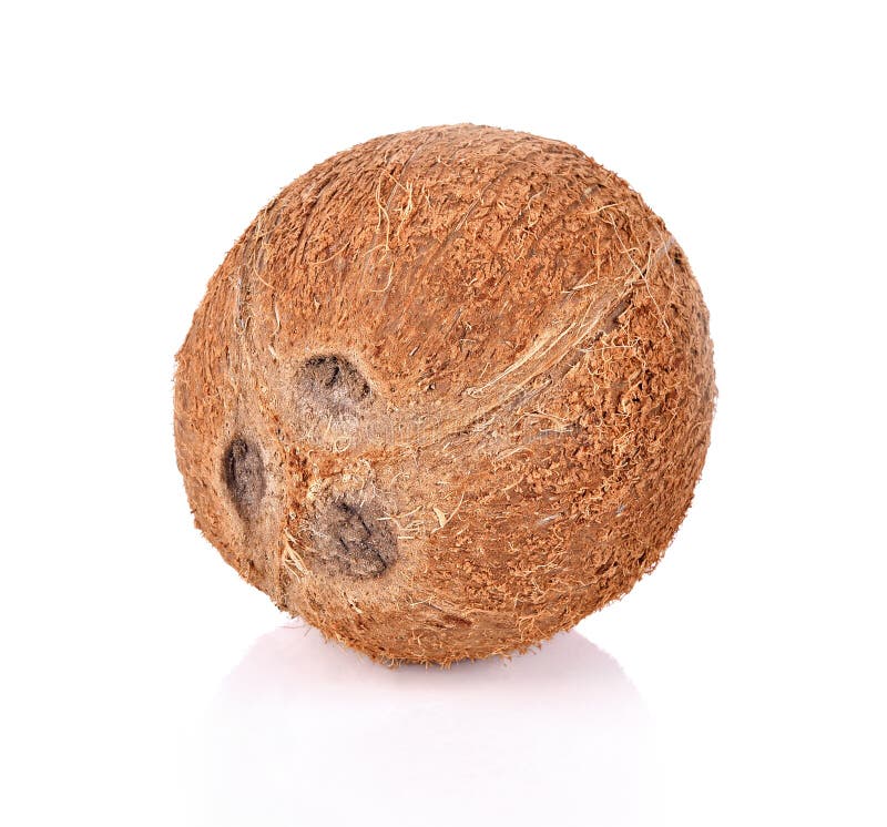 Coconut Shell on White Background Stock Photo - Image of drink, milk ...