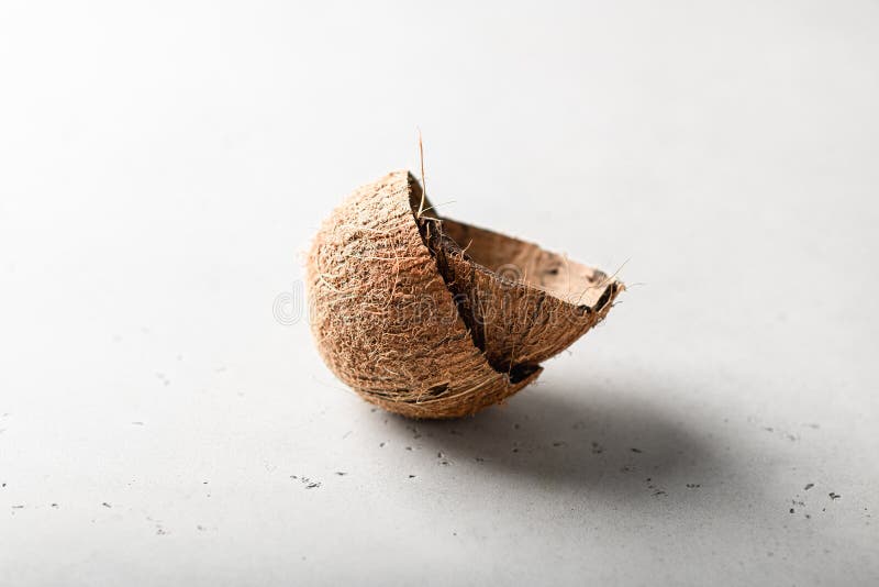 Coconut Shell on a White Background Stock Image - Image of healthy ...