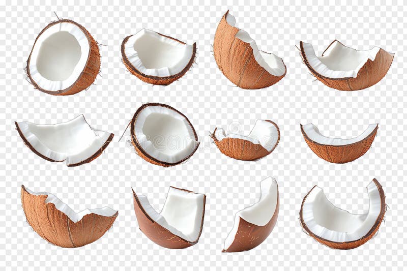 Coconut shells stock photo. Illustration of sweets, vegan - 341489524