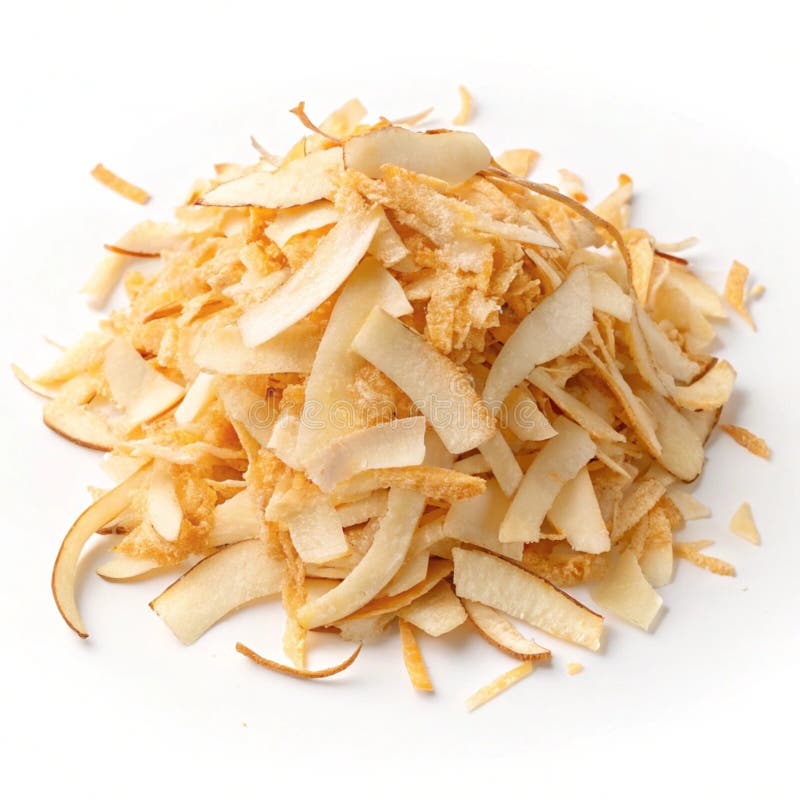 Coconut Shredded Chip with Nut on White Background Stock Illustration ...